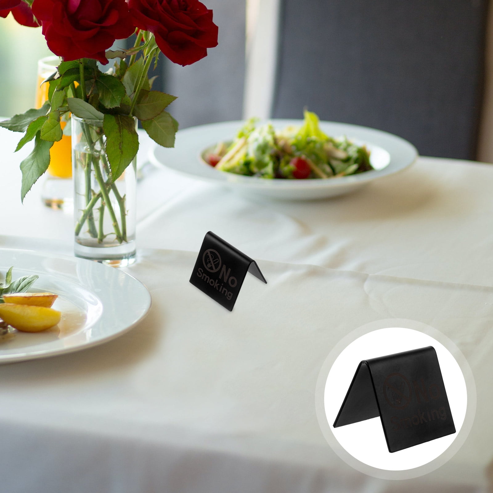 Restaurant Tabletop No-smoking Sign Stainless Steel No-smoking Tent ...