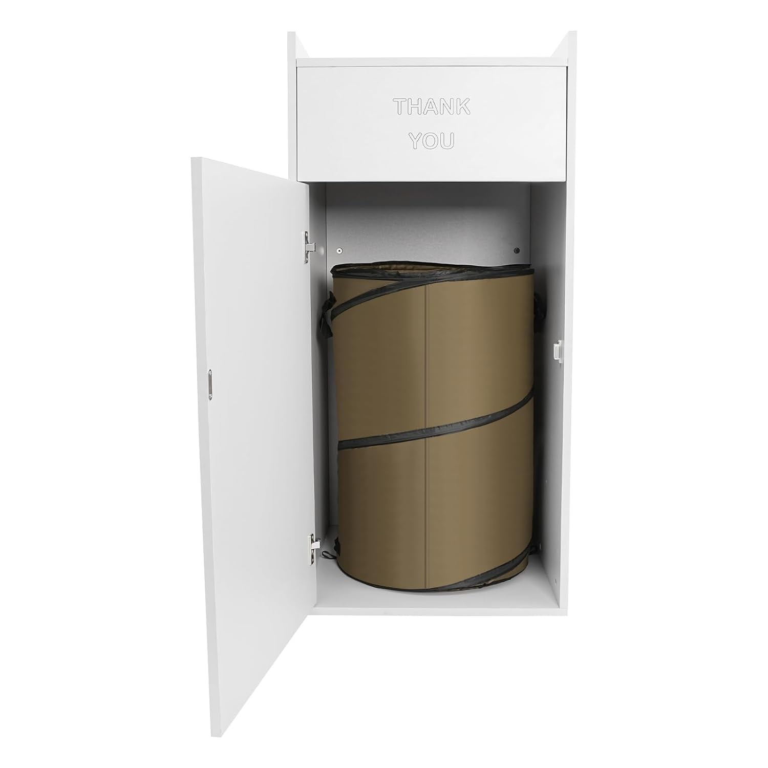 Restaurant Trash Bin Cabinet, Wooden Restaurant Trash Can Cabinet with ...