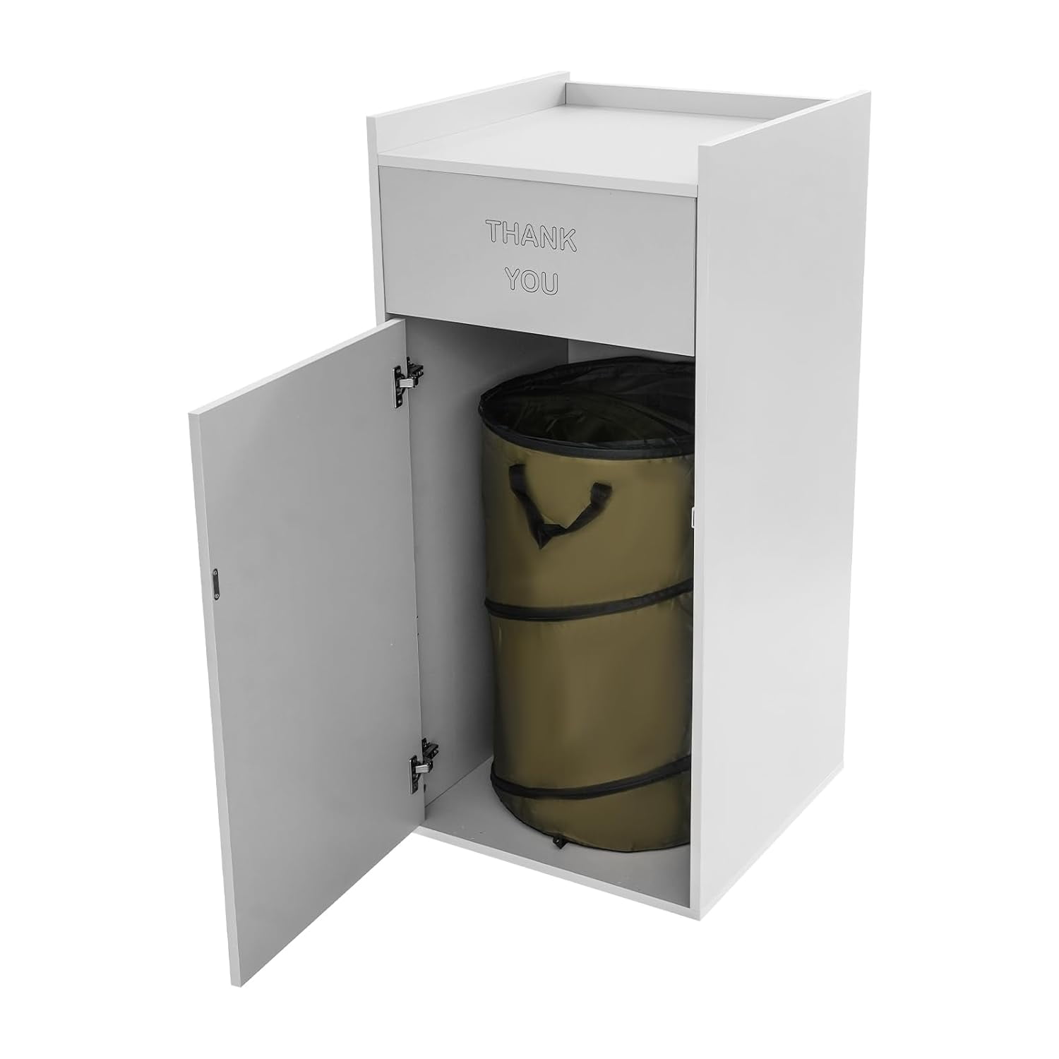 Restaurant Trash Can Cabinet with Tray Top, 30L Wooden Garbage Bin ...