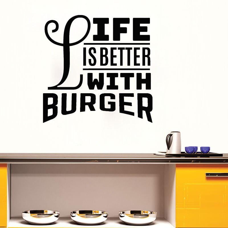 Restaurant Wall Sticker Burger Decal Fast Food Store Window Decoration ...