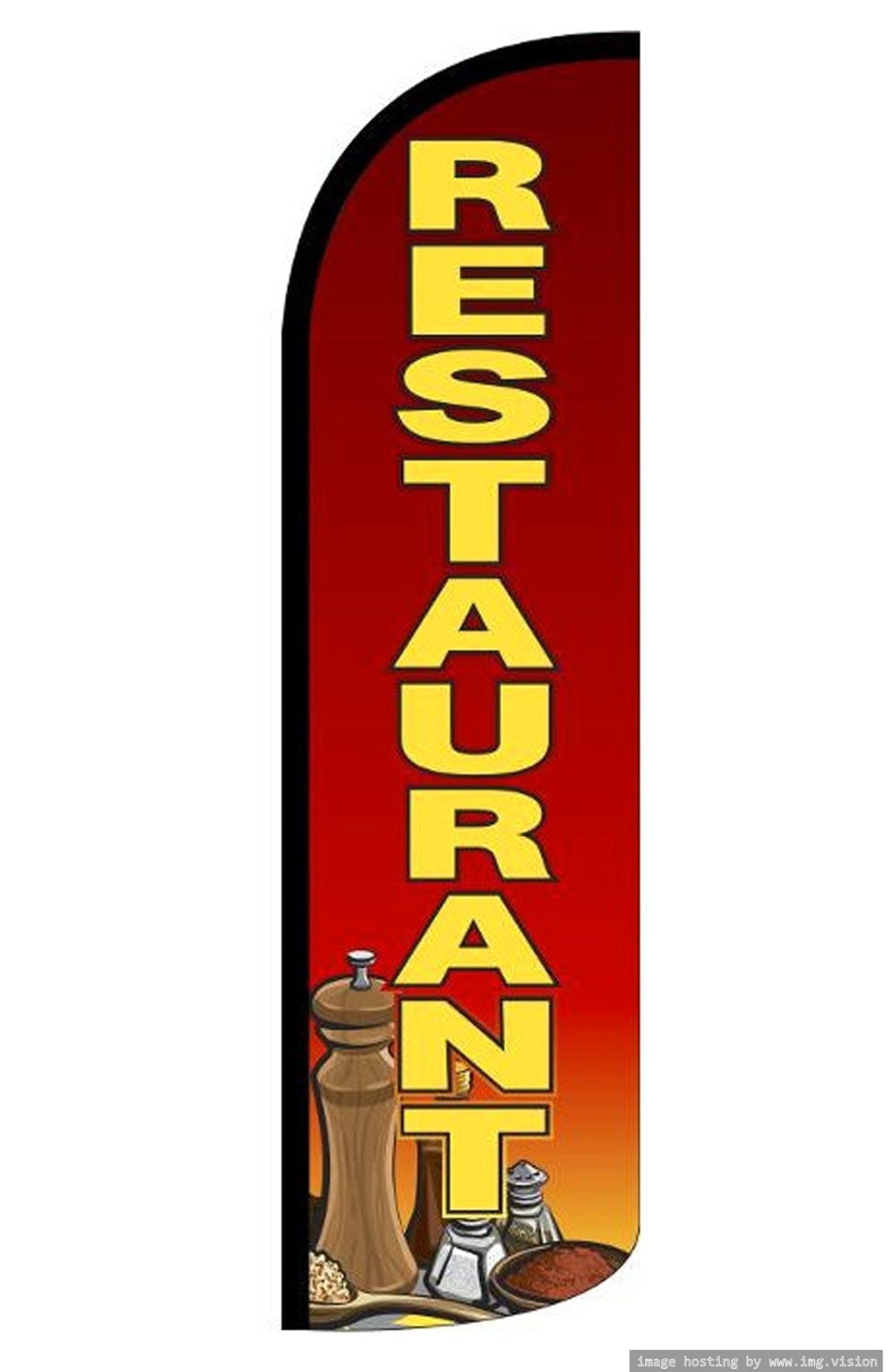 Restaurant Windless flag Without Pole Advertisement /Business Flags ...