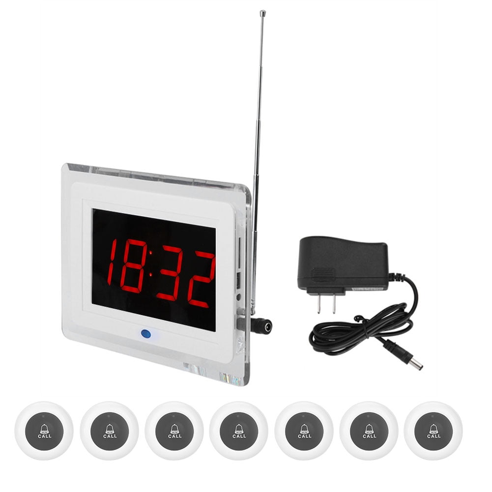 Restaurant Wireless Call Paging System Receiver + 7 F3 Call Buttons (EU ...