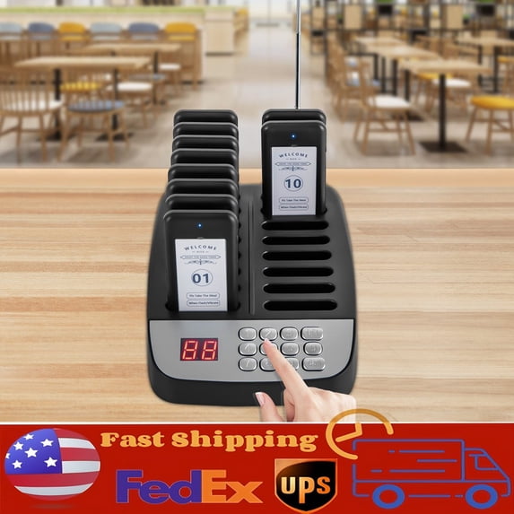 Restaurant Wireless Guest Paging System 10 Beepers Queuing Calling ...