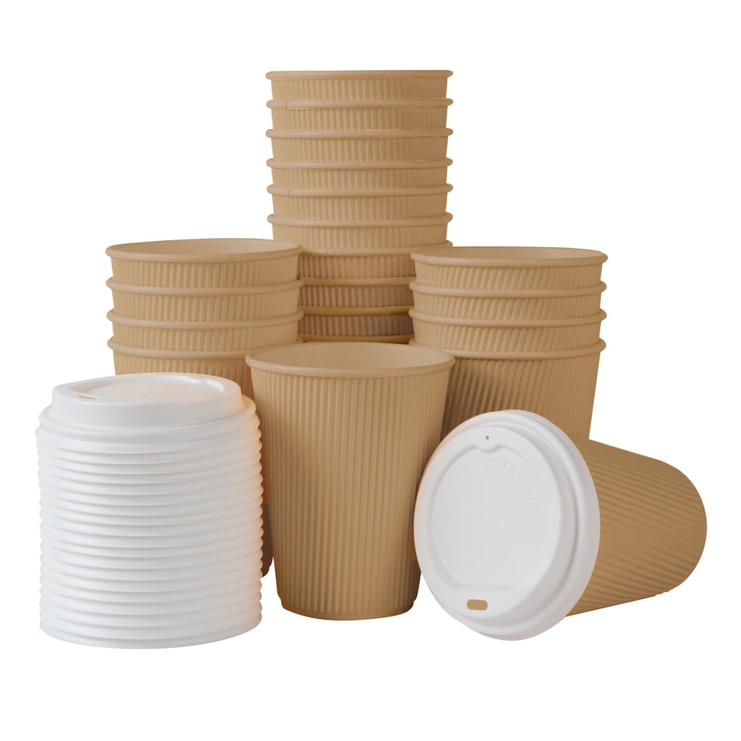 Restaurantware 12 Oz Coffee Cups Pack of 200 Ripple Wall Insulated ...