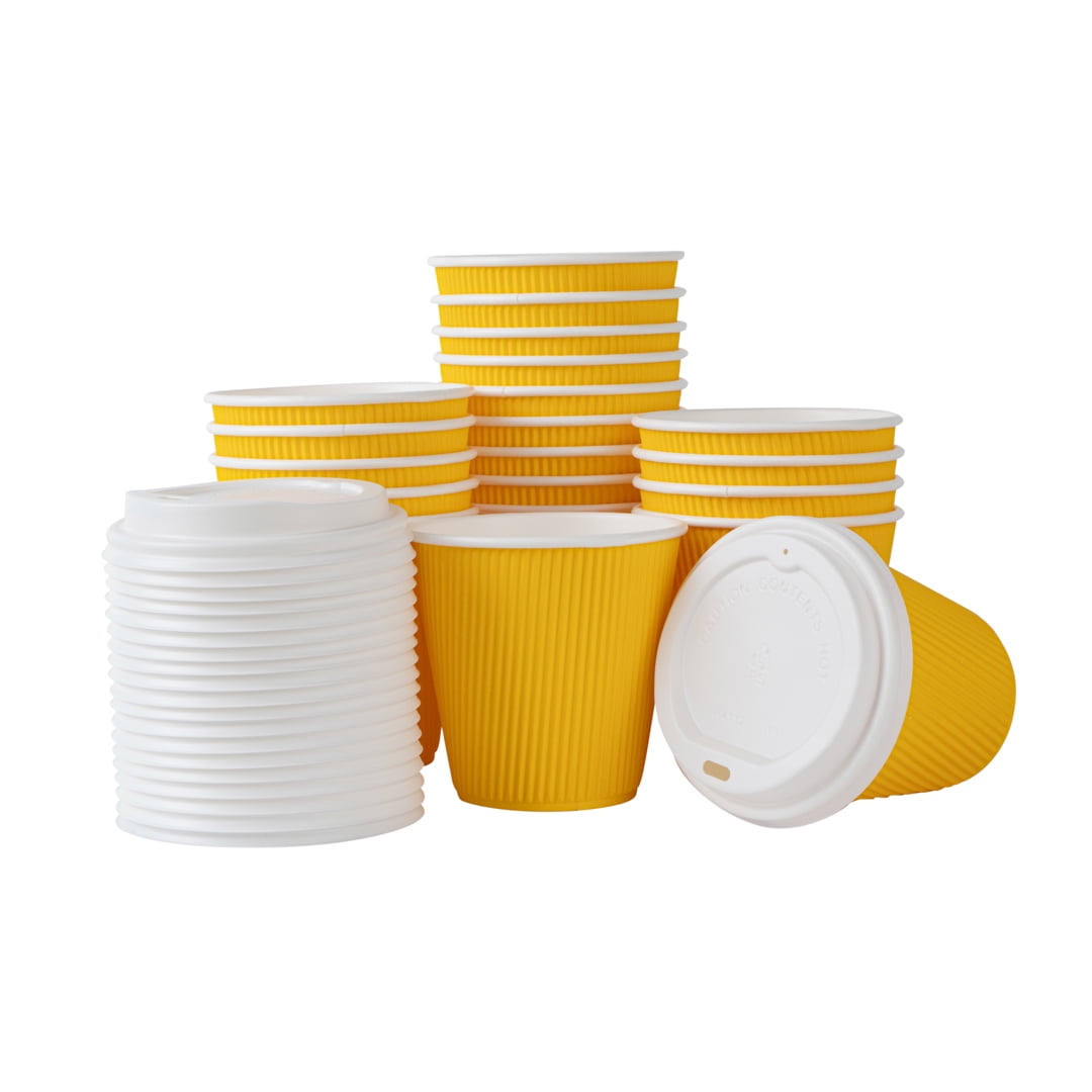Restaurantware 8 Oz Coffee Cups Pack of 400 Ripple Wall Insulated Paper ...