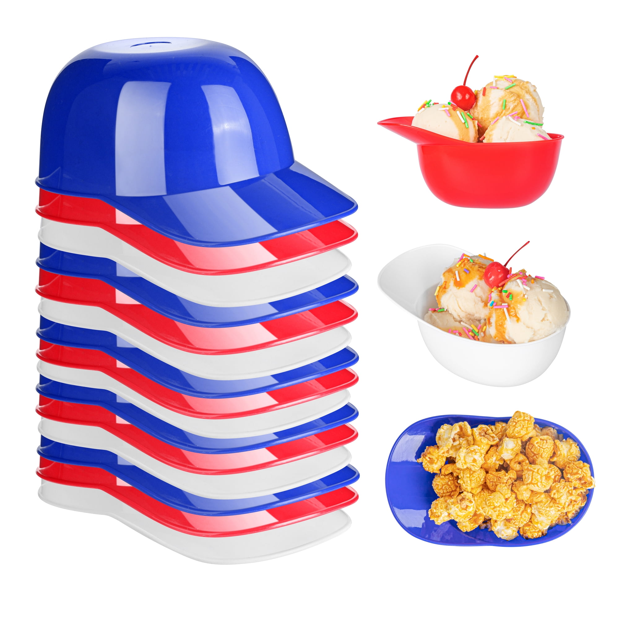Restaurantware Baseball Helmet Bowls 10 Count 8.45 Ounce Plastic Snack ...