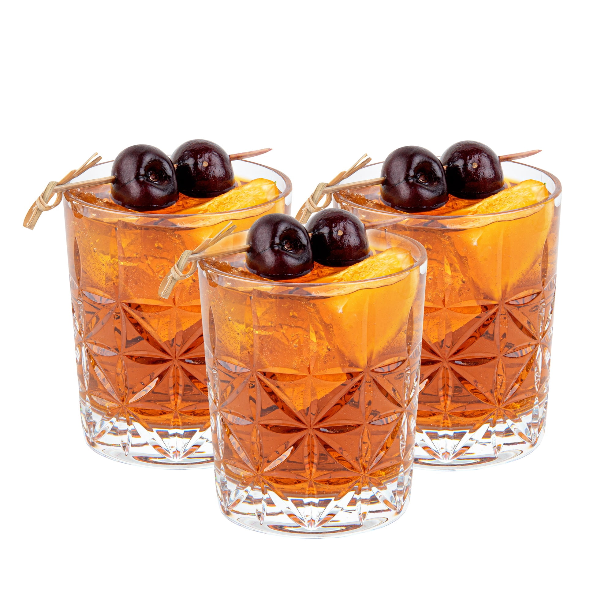 Bev Tek 9 oz Polycarbonate Old Fashioned Glass - Cut Crystal Design - 3 ...