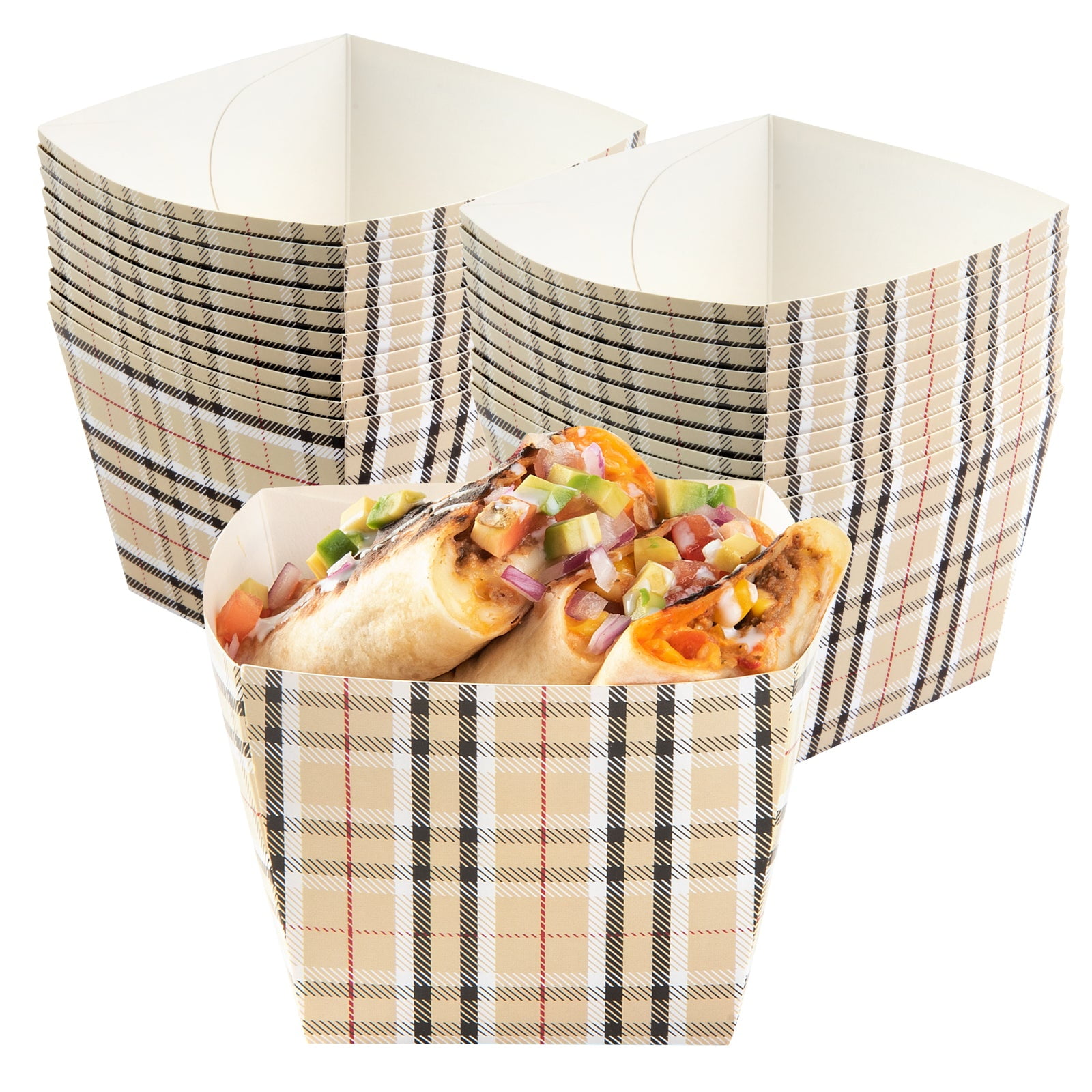 Bio Tek Square Kraft Paper Snack Box - 4 1/4" x 4 1/4" x 3 1/4" - 200 ...