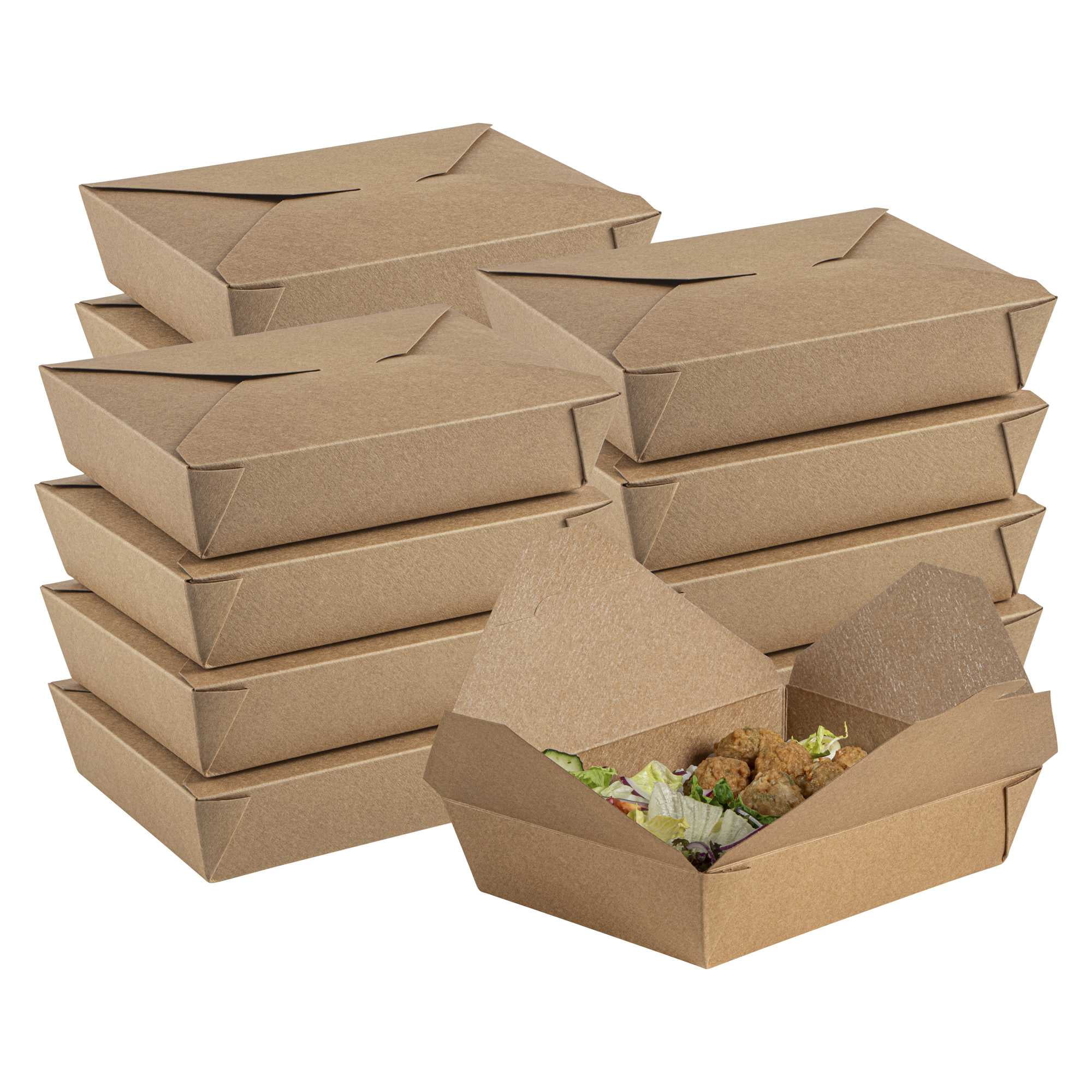 Bio Tek 71 oz Rectangle Kraft Paper Microwavable #3 Bio Box Take Out ...
