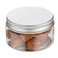 Chef 101 4 oz Round Clear Plastic Candy and Snack Jar - with Silver ...
