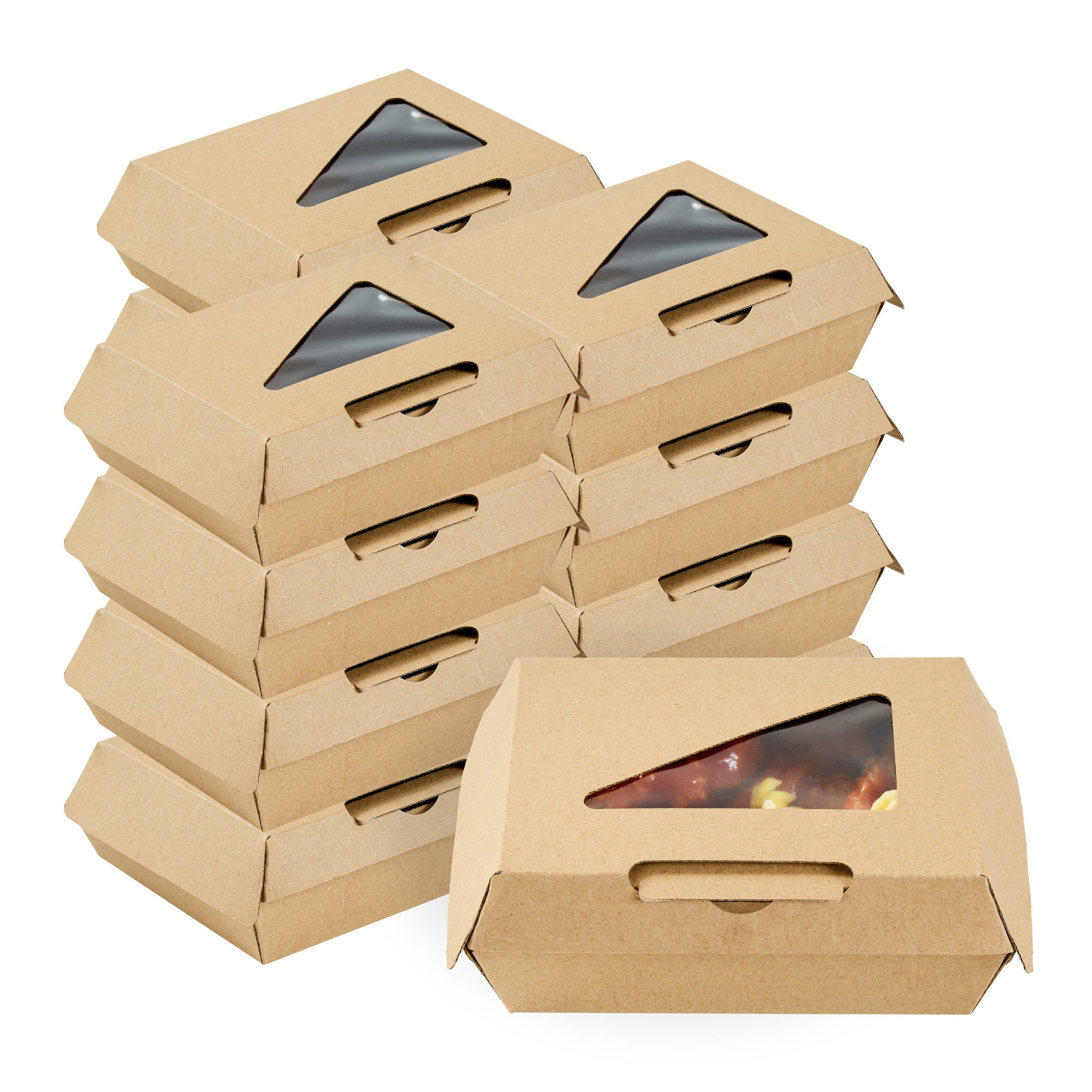 Eco Tek Square Kraft Paper Corrugated Clamshell Container - with PLA ...