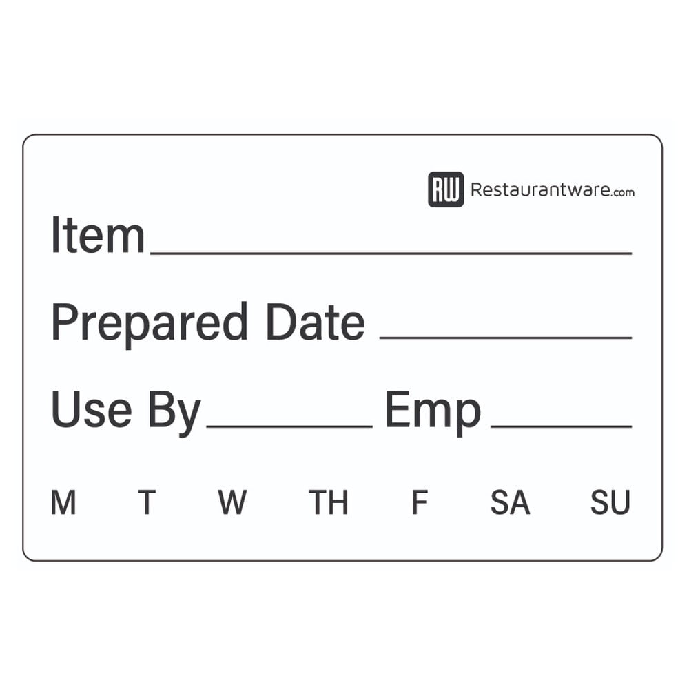 RW Smart White Paper General Food Rotation Label - Dissolvable - 2" x 3 ...
