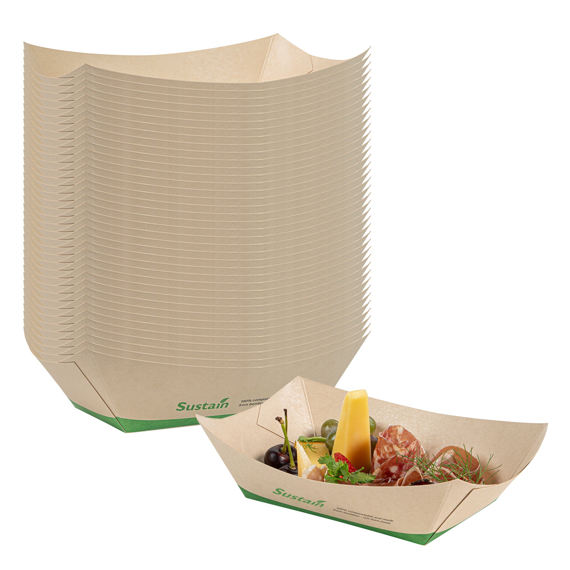 Restaurantware-Sustain 6 Ounce Disposable Food Trays, 400 Sturdy Paper ...
