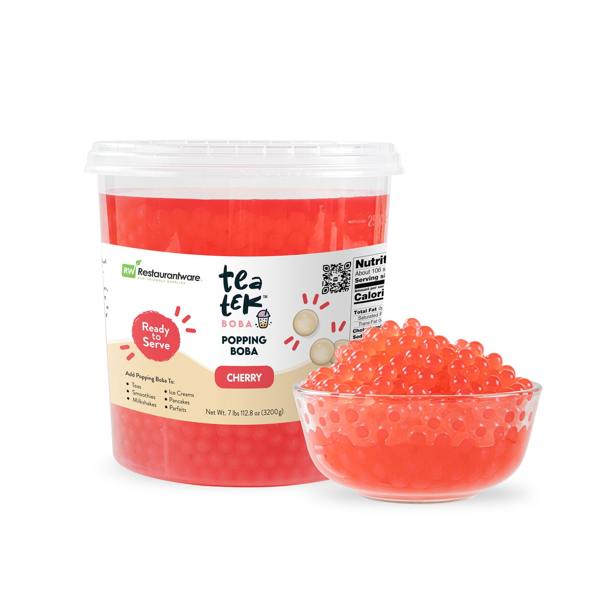 Restaurantware-Tea Tek 7 Pound Popping Boba, 4 Vegan Rose Popping Pearl ...