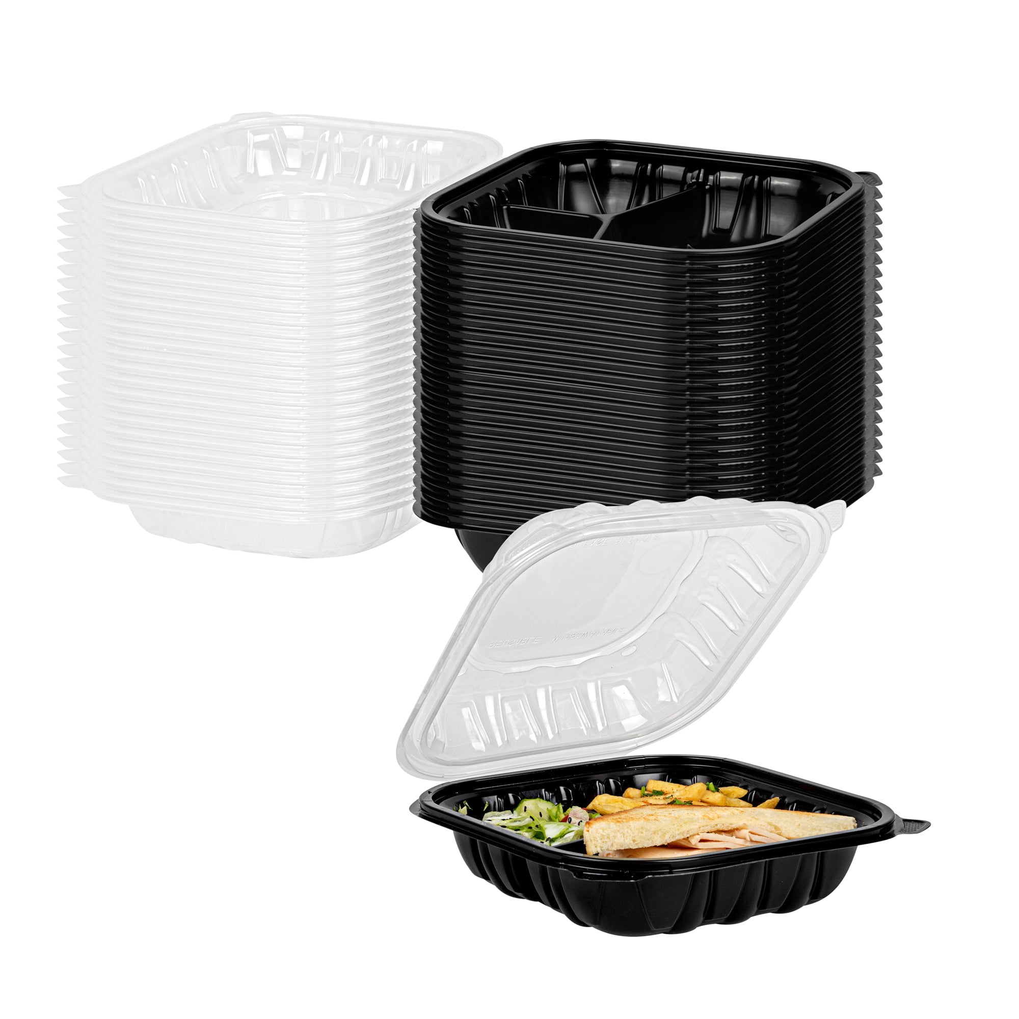 Restaurantware-Thermo Tek 24 Ounce Clamshell Containers, 100 Disposable ...