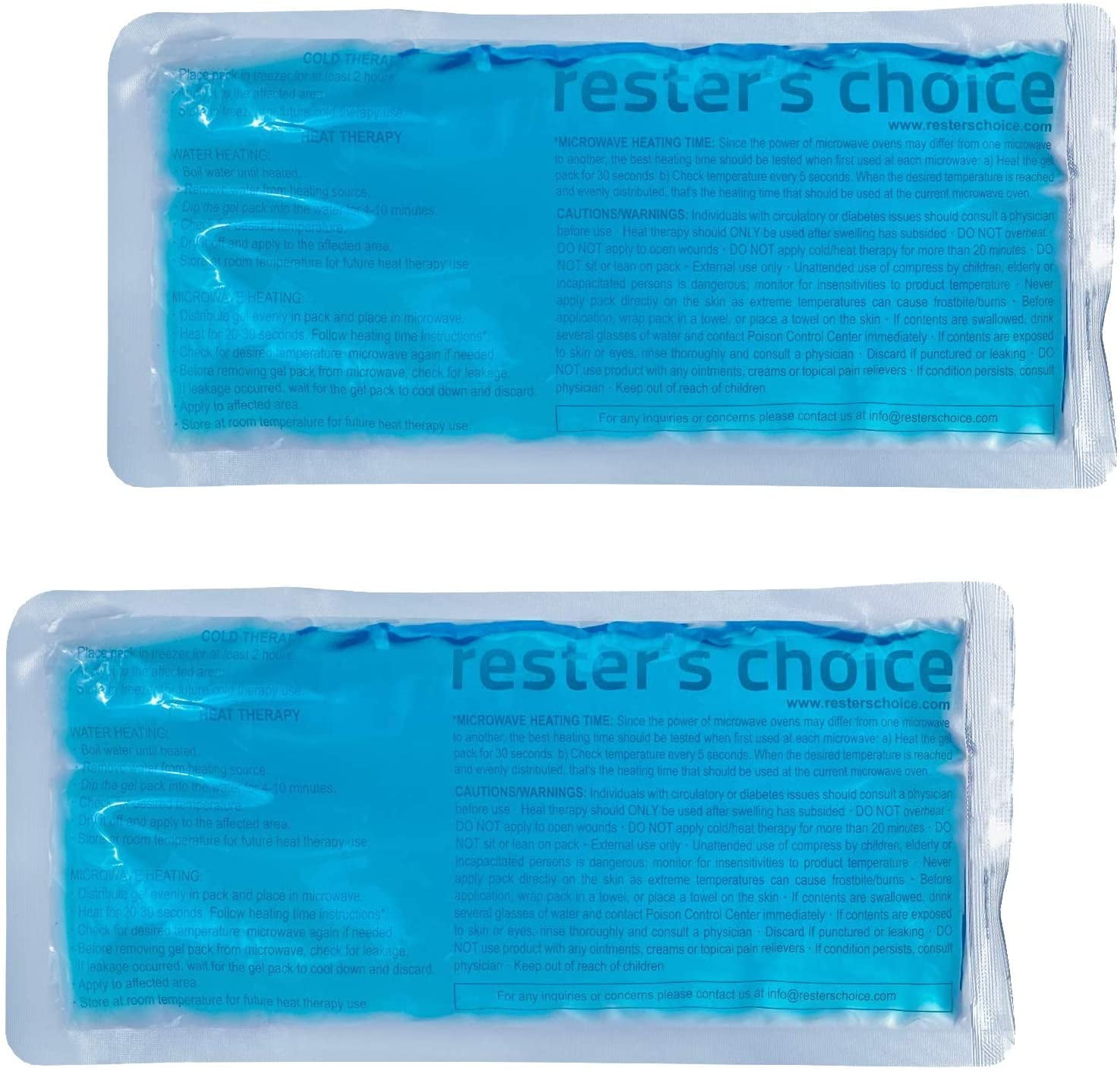 Rester's Choice Flexible Gel Cold & Hot Packs (2-Piece Set) 11” x 5.5 ...