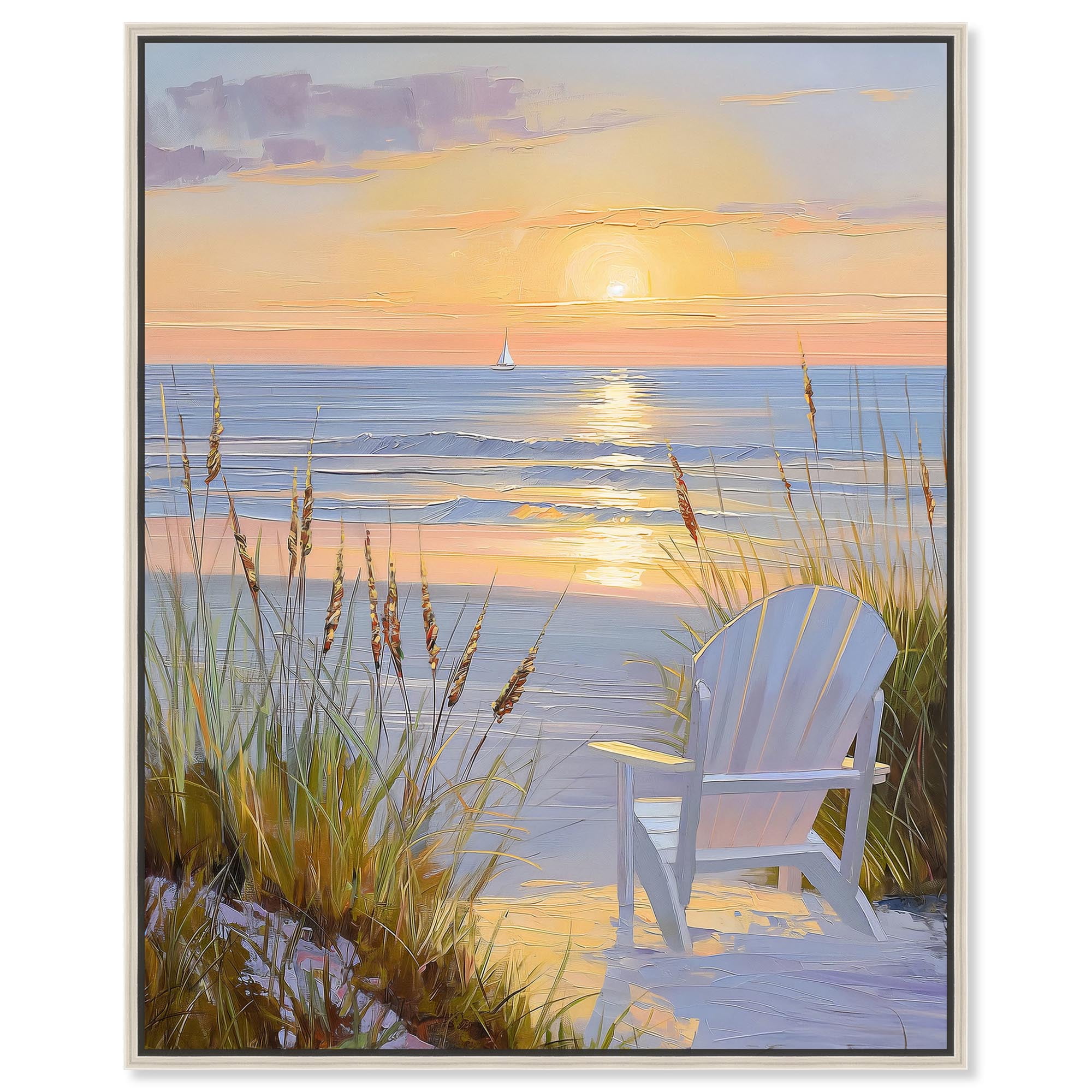Restful Horizon Canvas Vivid Coastal Art by Art Remedy, Silver Frame ...