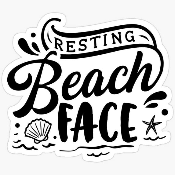 Resting Beach Face Sticker Phone Decal Water Bottle Stickers Car Decals ...