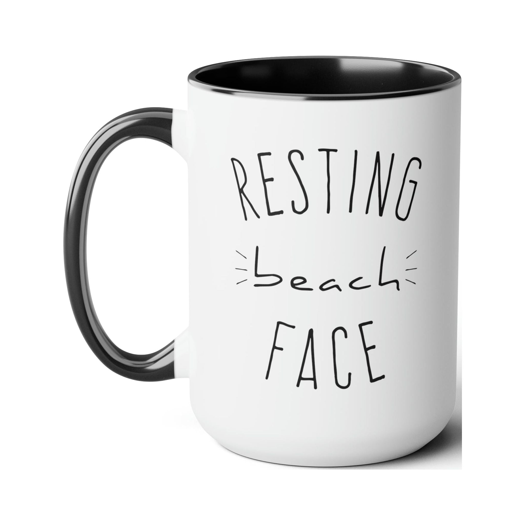Resting Beach Face Two-Tone Coffee Mugs, 15oz - Walmart.com