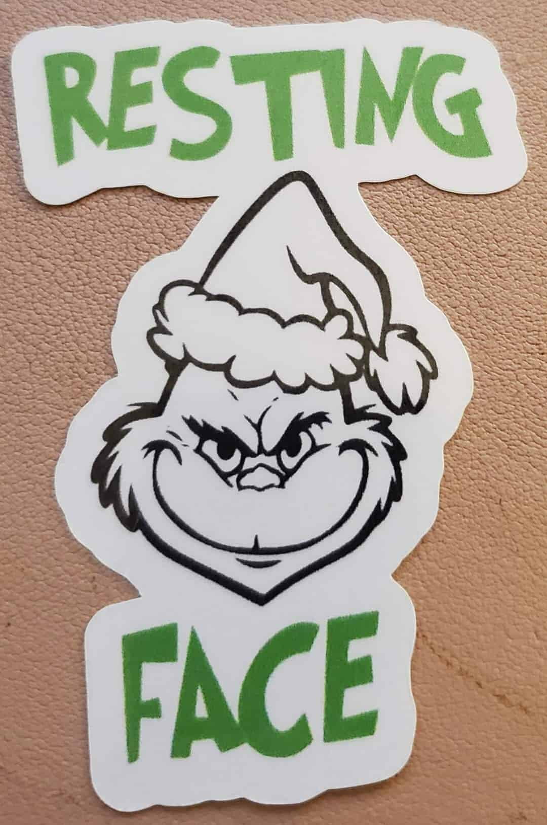 Resting Grinch Face Sticker - Walmart.com