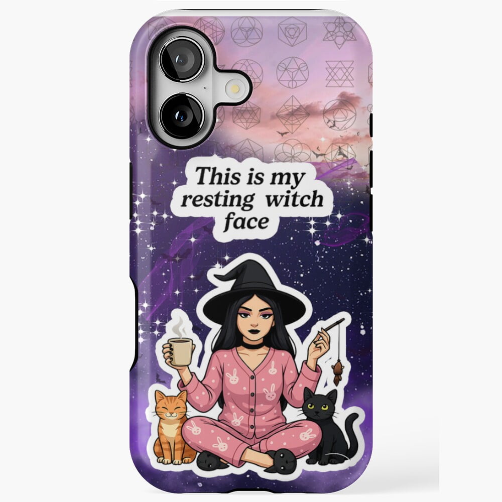 Resting Witch Face Cozy Witch Compatible Phone Case for iPhone 11–17 ...