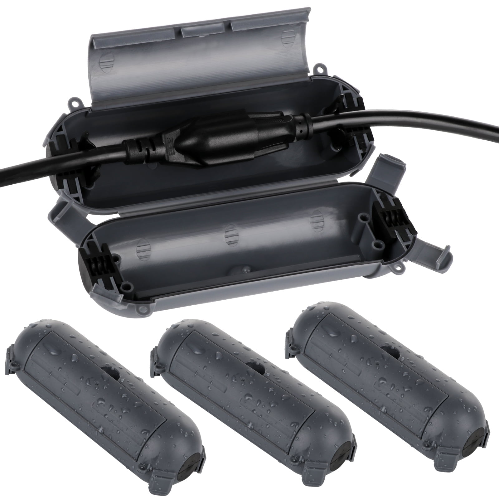 Restmo 4 Pack Mini IP44 Waterproof Outdoor Connection Box with Lockable ...