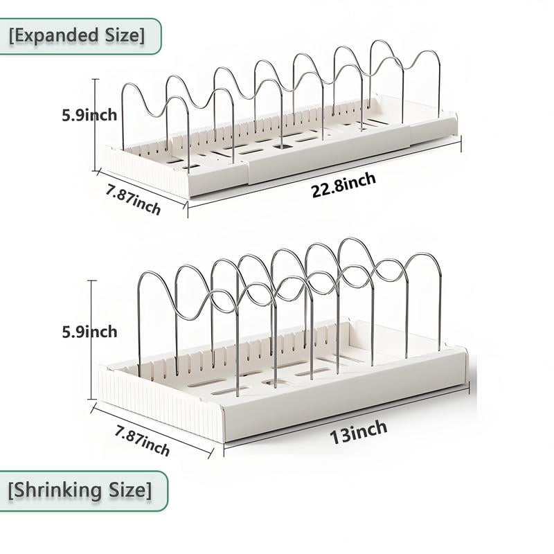 Restock Expandable Pot and Pan OrganizerRack for Cabinet, Kitchen ...