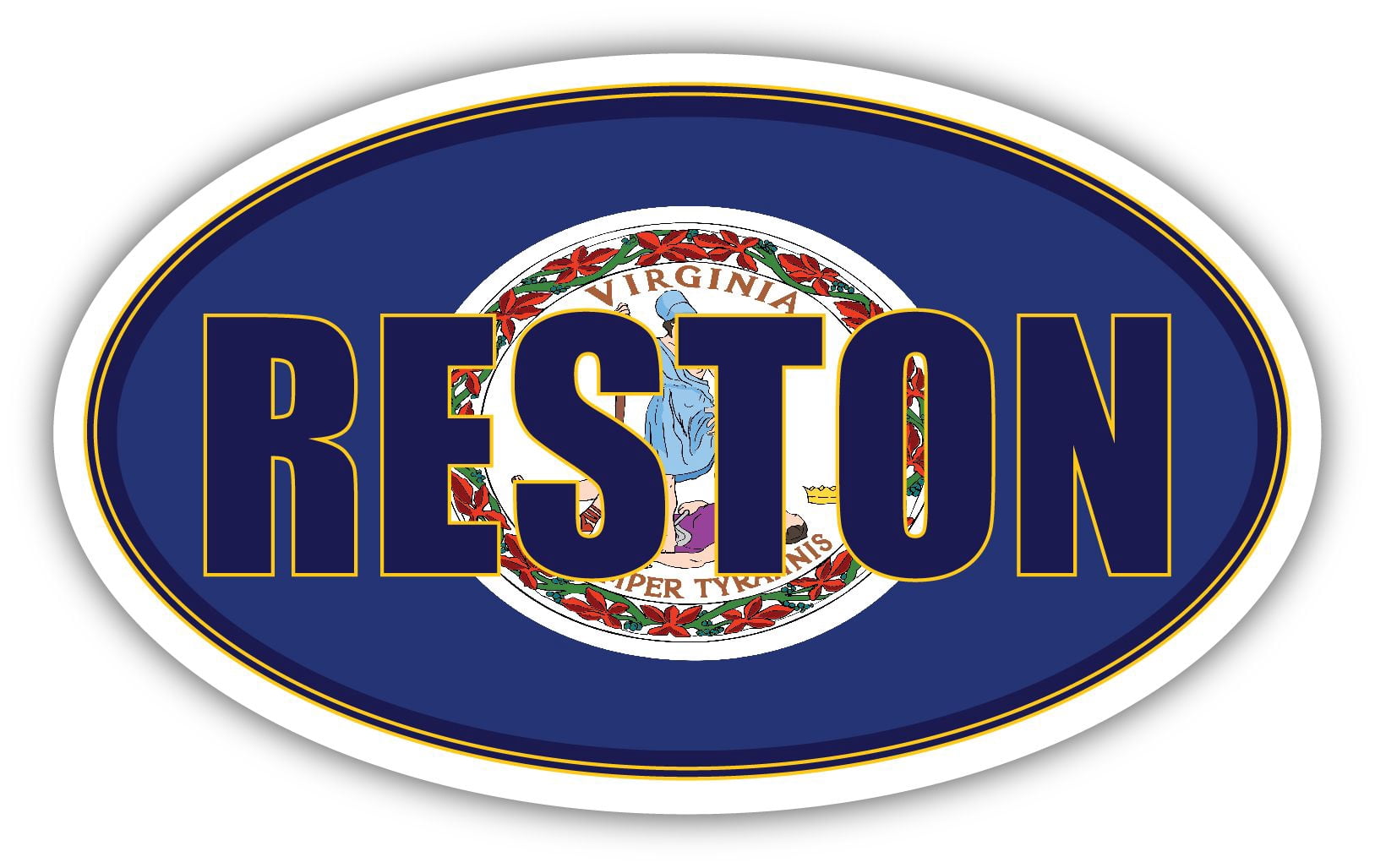 Reston City Virginia State Flag | VA Flag Fairfax County Oval State ...