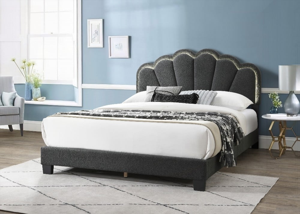 Restonic Queen Bed with Support Legs & LED Lights | Elegant Tufting ...