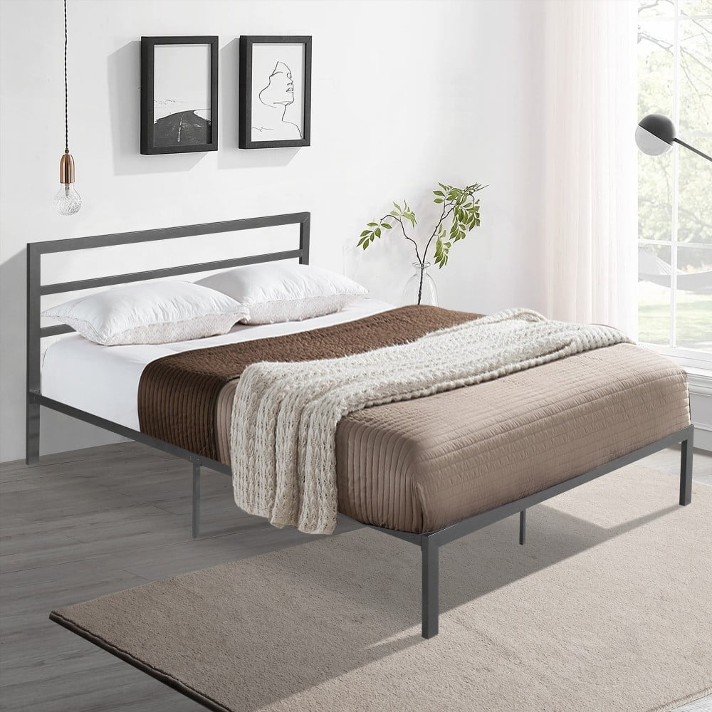 Restonic Queen Metal Bed Frame - Modern & Stable - Walmart.com