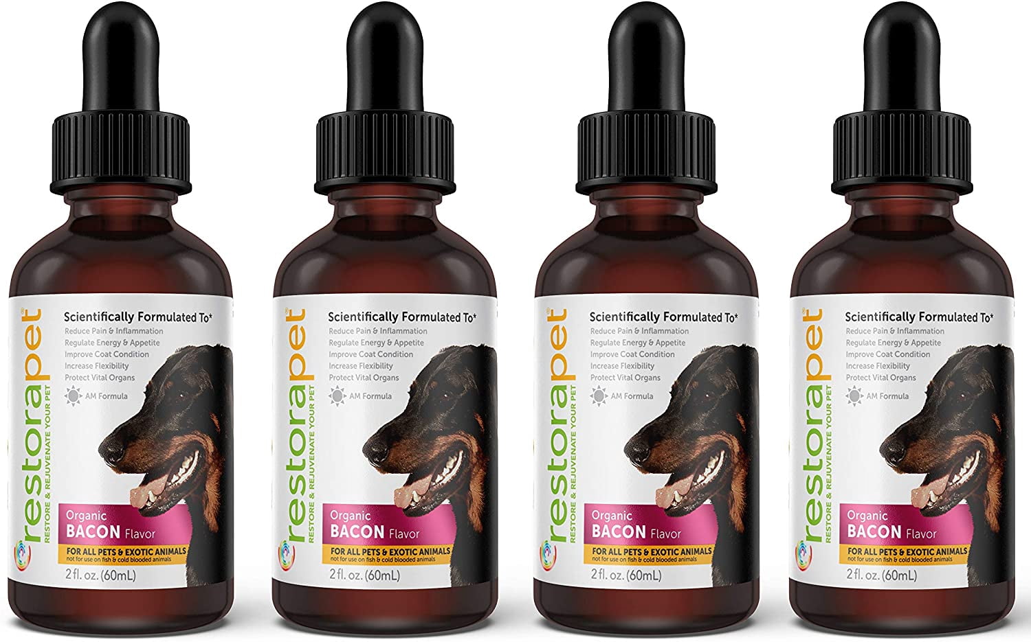 RestoraPet 4-Pack Organic Pet Supplement For Dogs, Cats & Horses ...