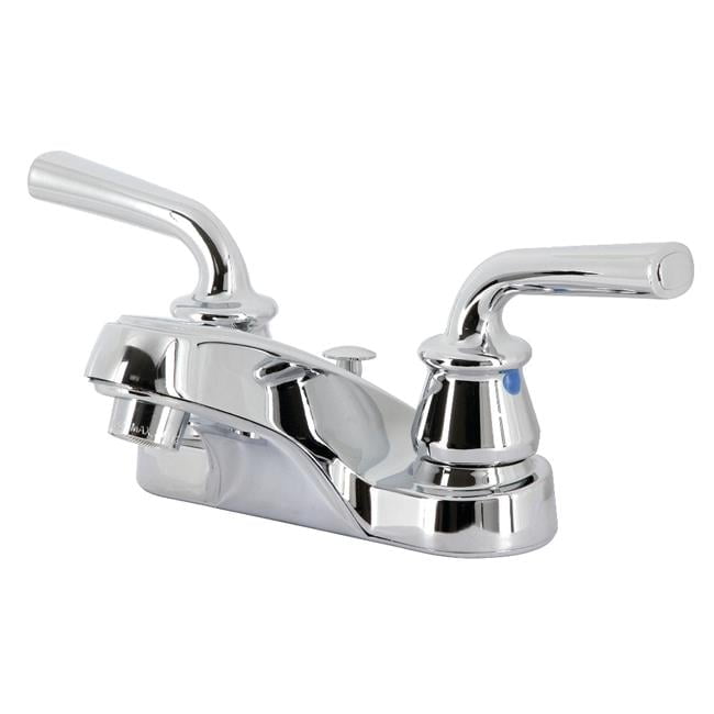 Restoration 4 in. Centerset Bathroom Faucet with Brass Pop-Up, Polished ...