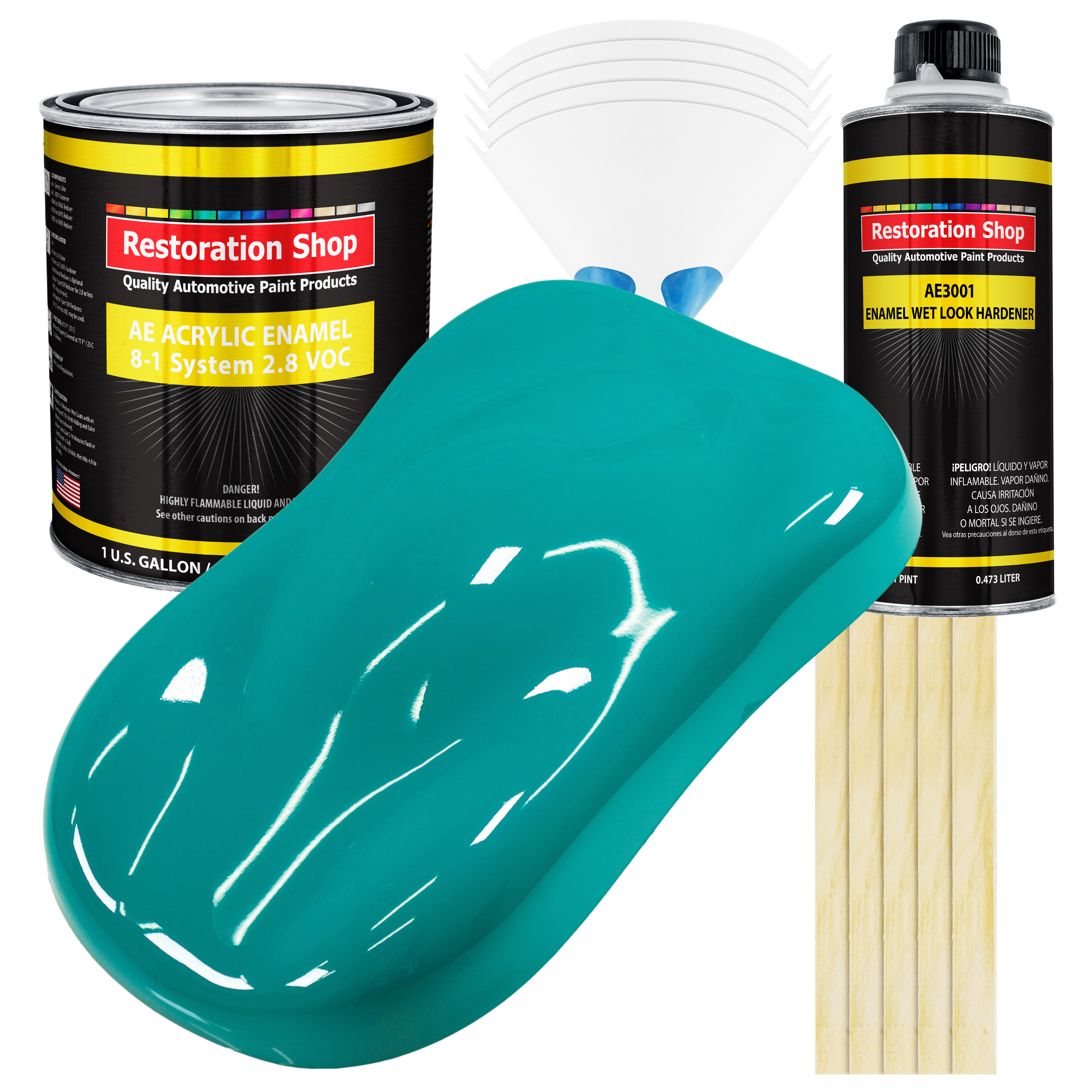 Restoration Shop - Deep Aqua Acrylic Enamel Auto Paint, Complete Gallon ...