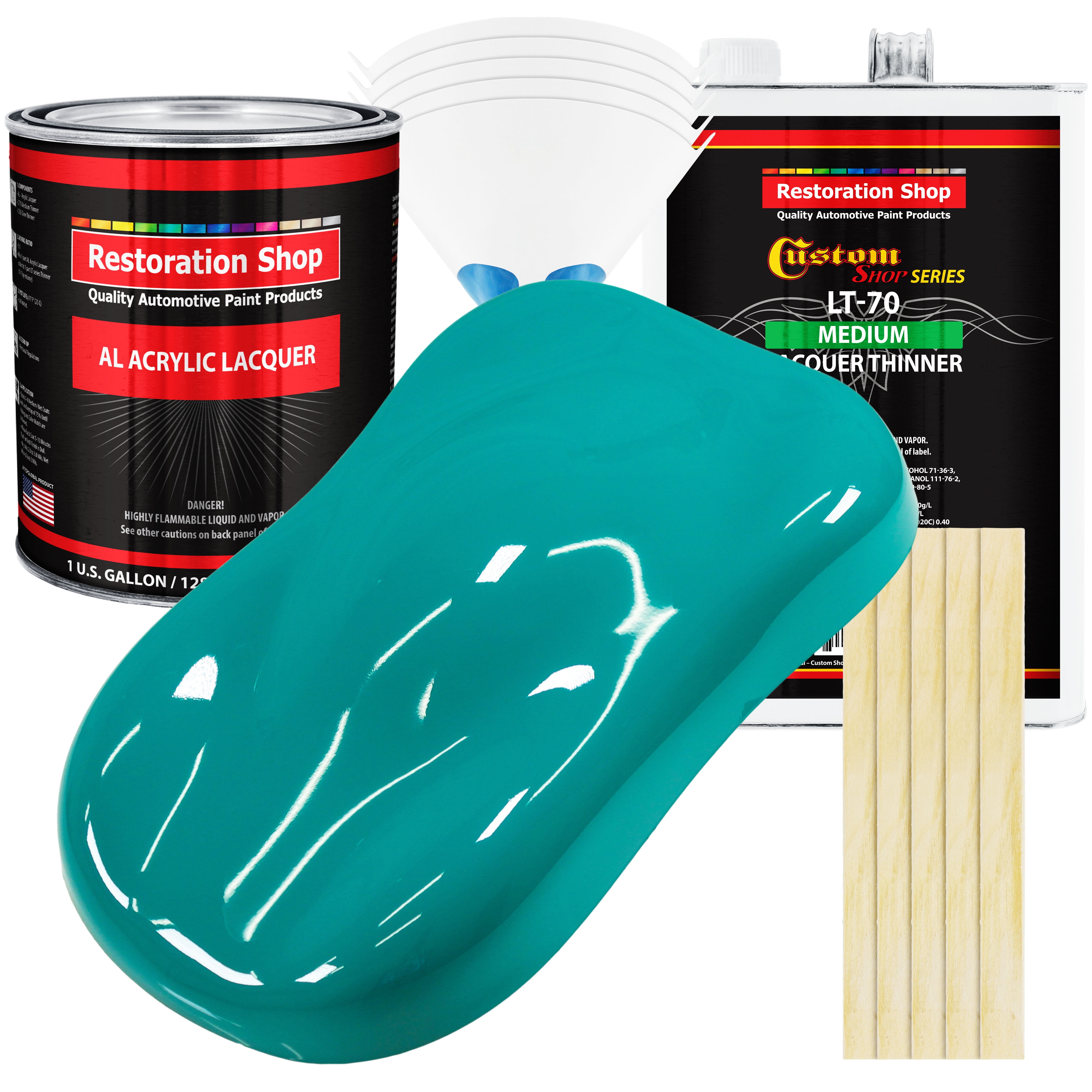 Restoration Shop - Deep Aqua Acrylic Lacquer Auto Paint - Complete ...