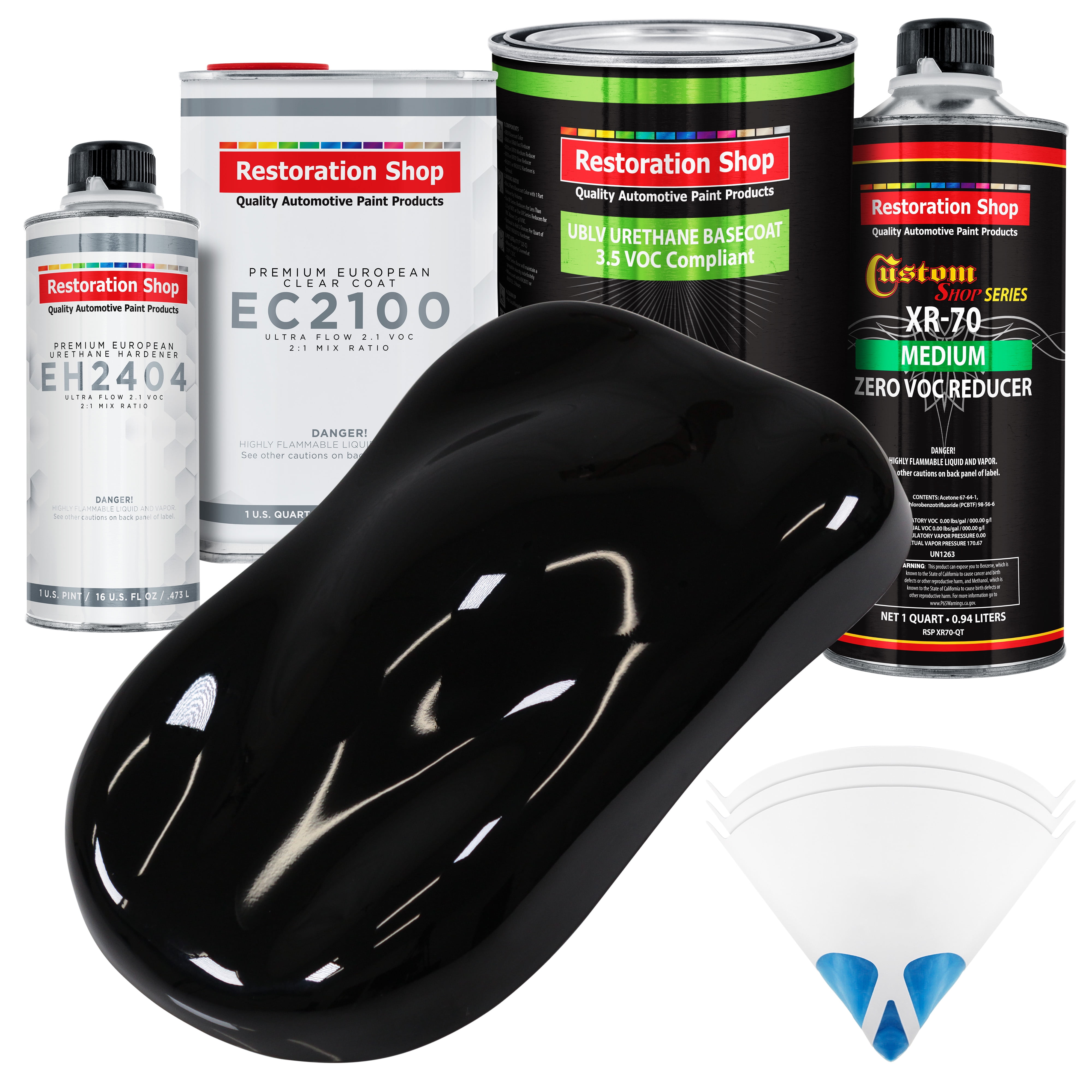 Restoration Shop - Jet Black Gloss Low VOC Urethane Basecoat with European Clearcoat Auto Paint ...