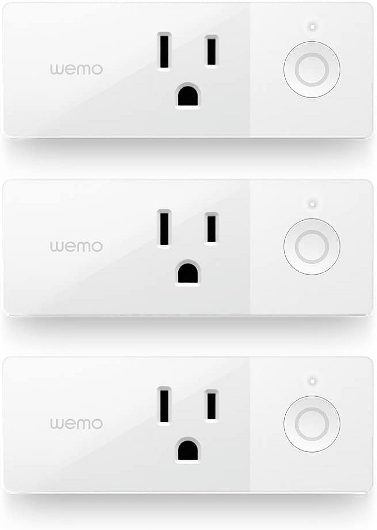 Restored 3 Pack Wemo Mini Smart Plug, WiFi Enabled, Works with Alexa, Google Assistant & Apple ...