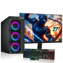 Restored Prebuilt RGB Gaming PC Combo AQVIN | New 27-inch FHD Monitor ...