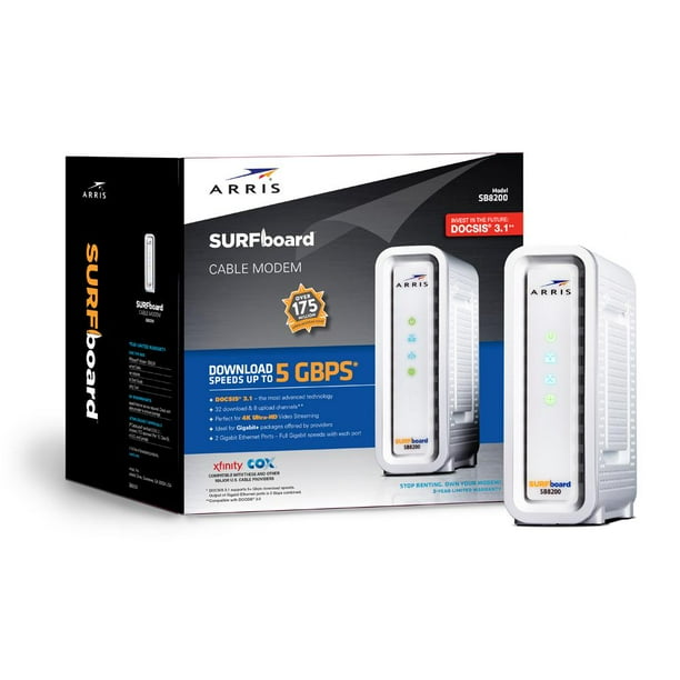 ARRIS SB8200 SURFboard DOCSIS 3.1 Cable Modem - White - Walmart Business Supplies