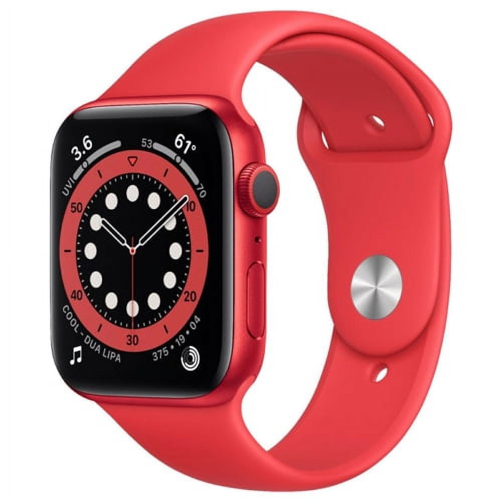 Restored Apple Watch Series 6 44mm GPS Aluminum Red Case Red Sport Band ...