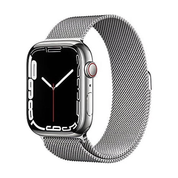 Apple Watch Series 7 GPS Plus Cellular, 45mm, Stainless Steel Case ...