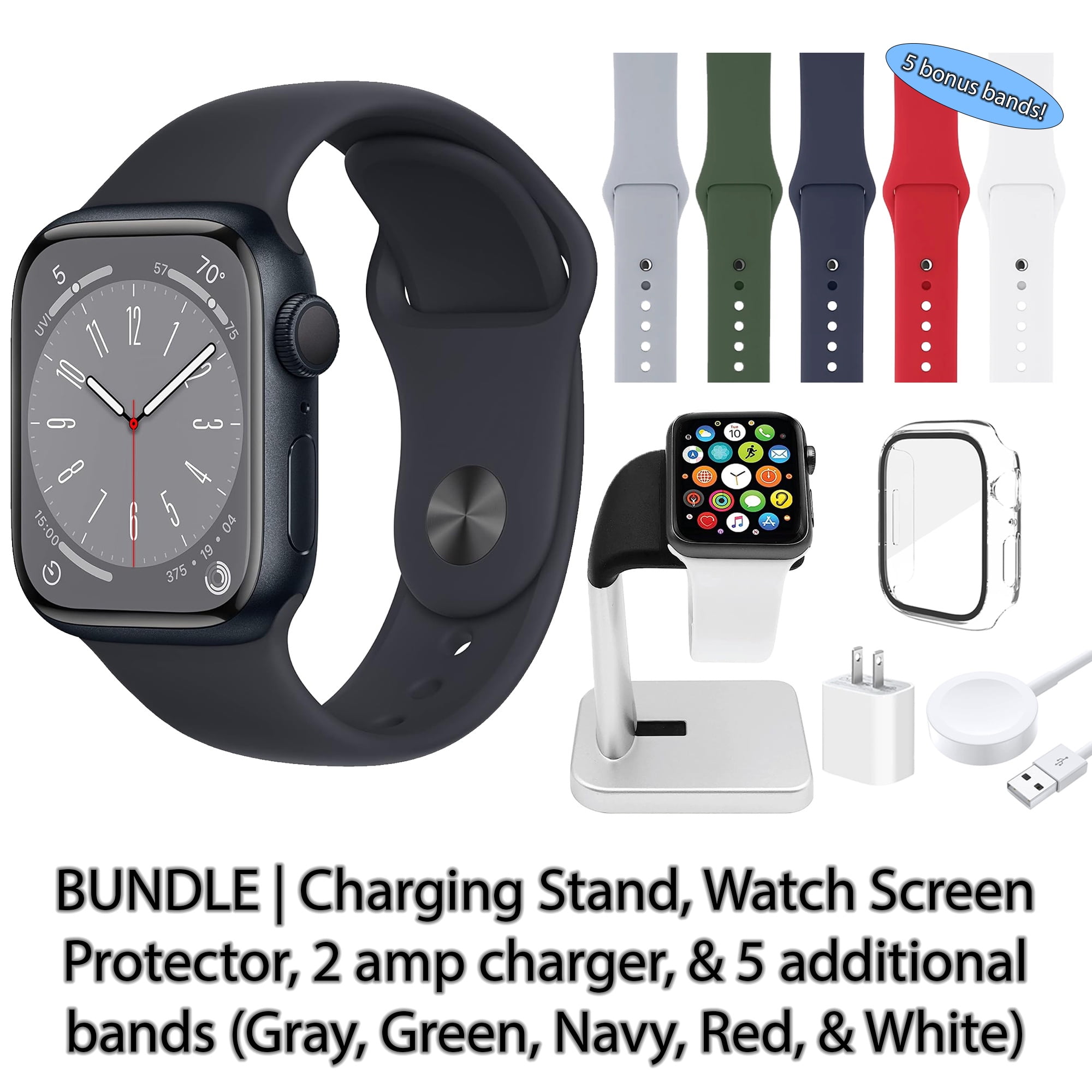 Restored Apple Watch Series 8 (GPS, 45 mm) Midnight Aluminum Case with ...