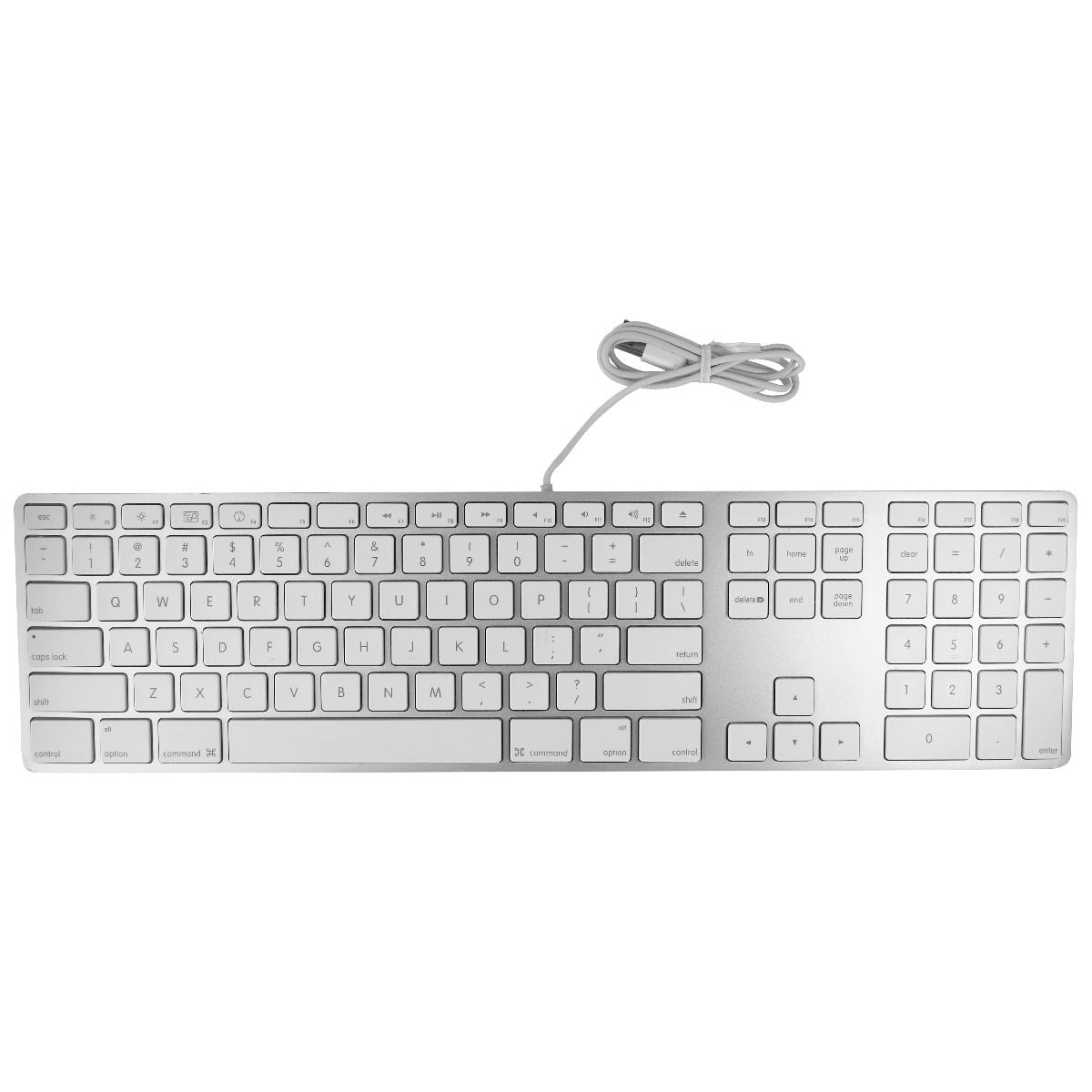 Restored Apple Wired USB Keyboard (MB110LL/A) for Mac OS - Silver/White ...