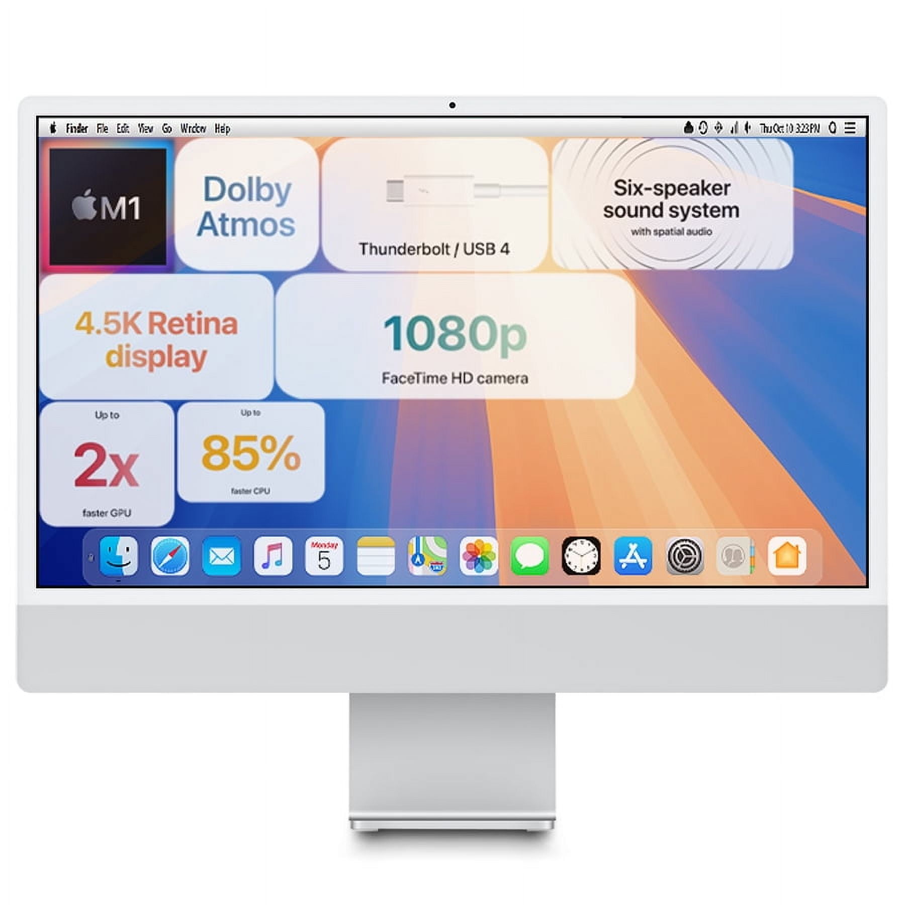 Apple iMac 24-inch Retina 4.5K, Silver, 3.2GHz 8-Core M1, 8GB RAM ...