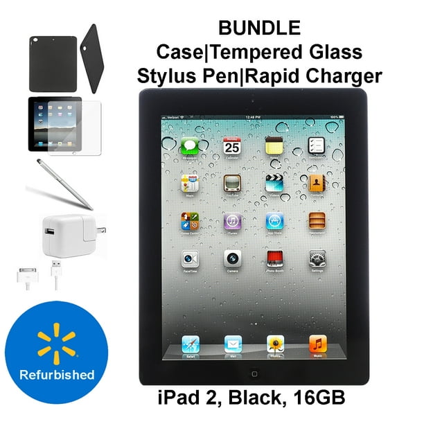 Restored Apple iPad 2 16GB Black - WiFi - Bundle - Case, Rapid Charger ...