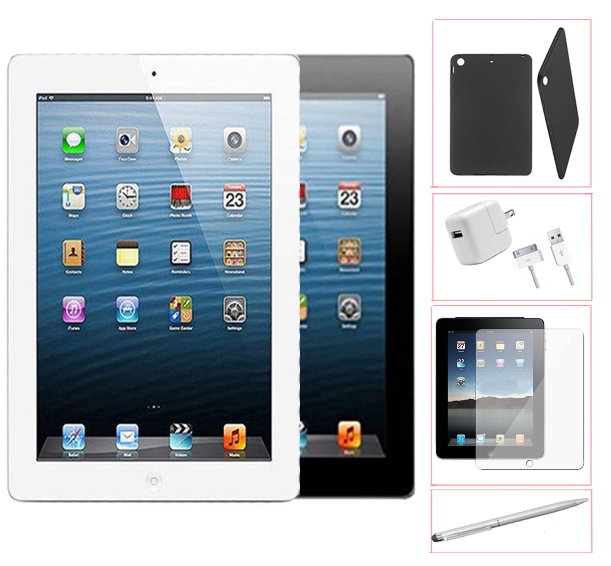 Restored Apple iPad 2 64GB Black -WiFi - Bundle - Case, Rapid Charger, Tempered Glass & Stylus ...