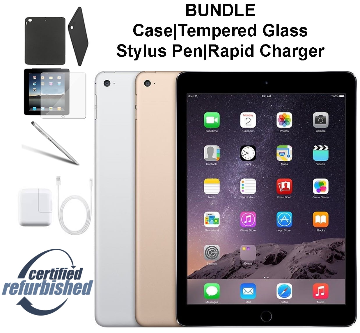 Restored Apple iPad Air 2 16GB Space Gray - WiFi - Bundle - Case, Rapid ...