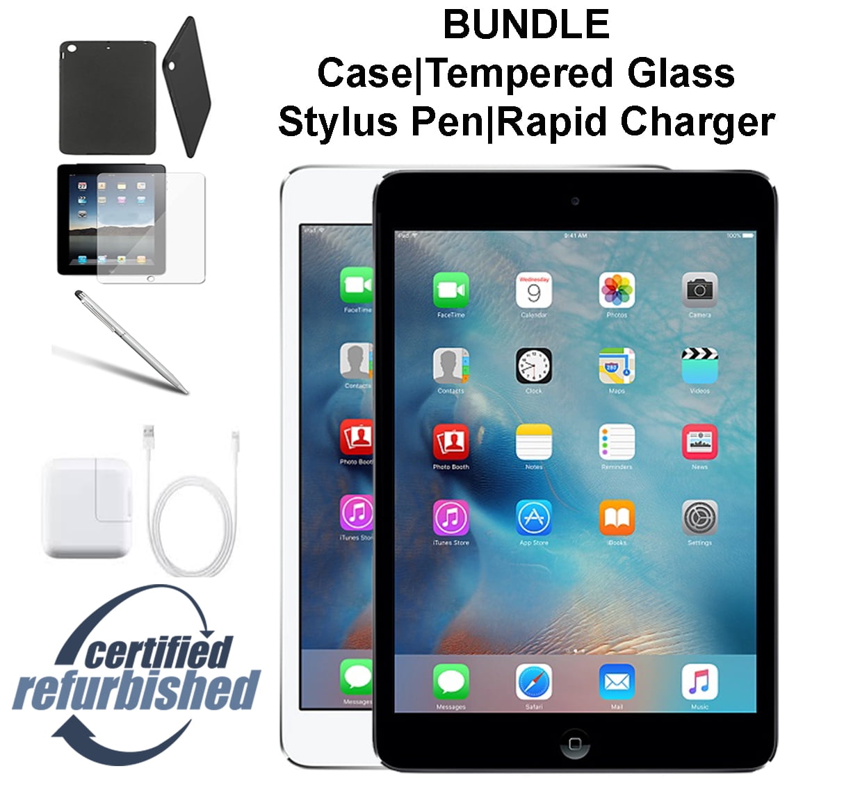 Restored Apple iPad MINI 2 128GB Space Gray- WiFi - Bundle - Case ...