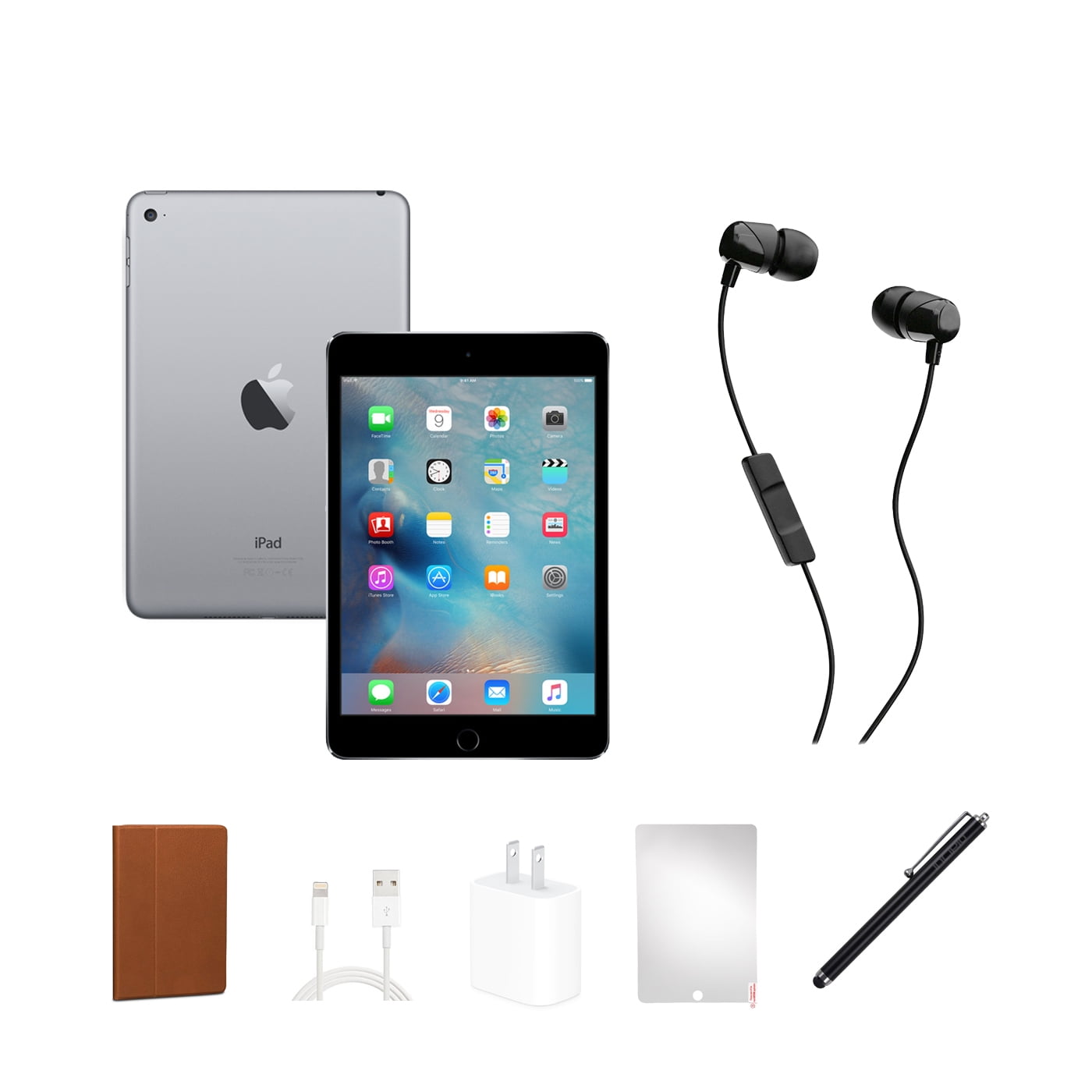 Restored Apple iPad Mini 2 (2013) Bundle, 16GB, Black, Wi-Fi, Wired In ...