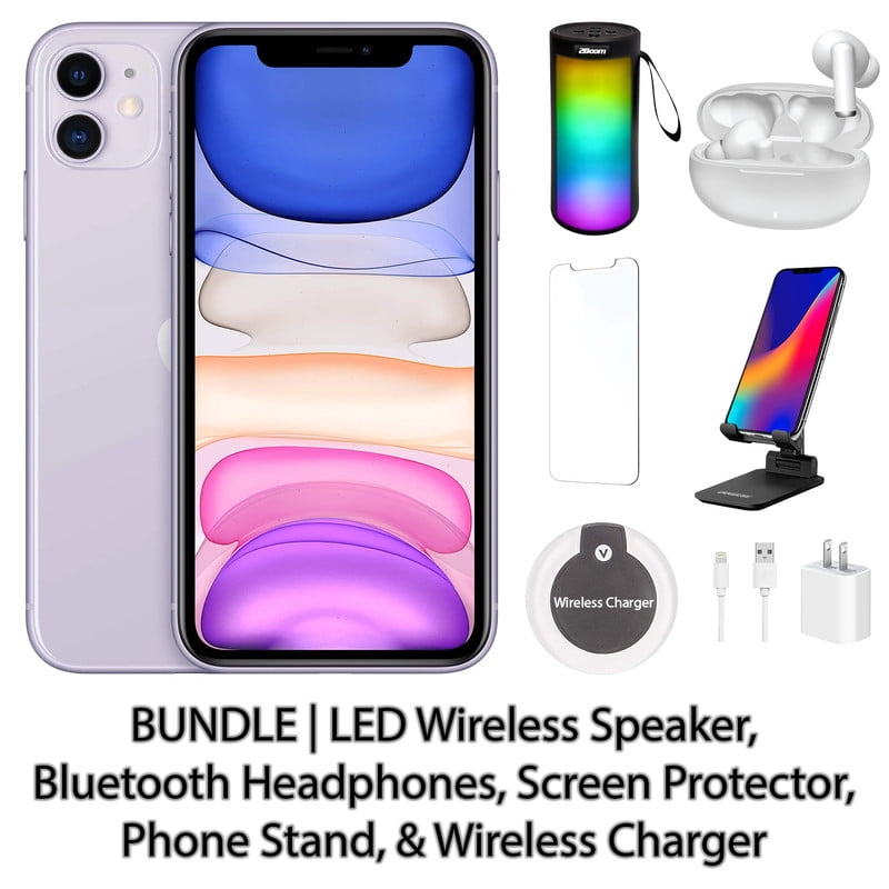 Apple iPhone 11 64GB Purple, Fully Unlocked, Refurbished Bundle ...
