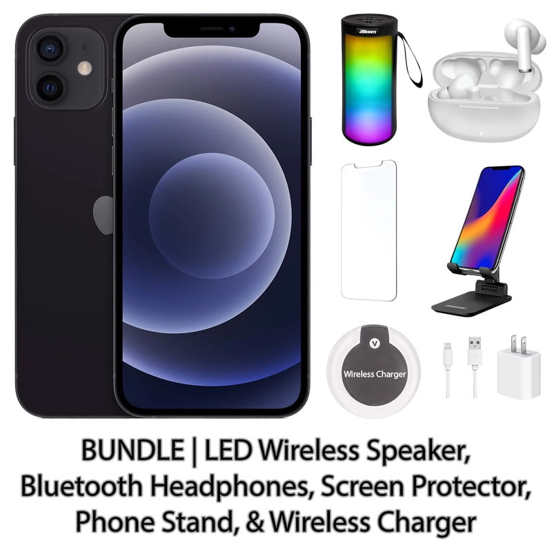 Restored Fully Unlocked Apple iPhone 12 256GB Black Cell Phone with 4GB ...